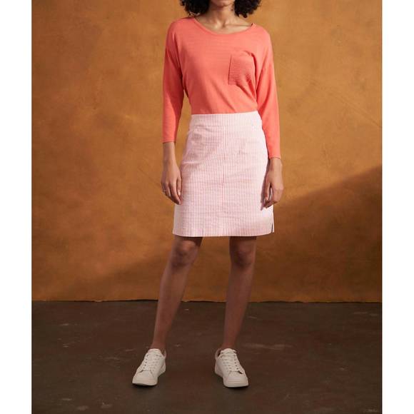 Renuar | Shorts | New Renuar Woven Seersucker Skort In Peach | Poshmark